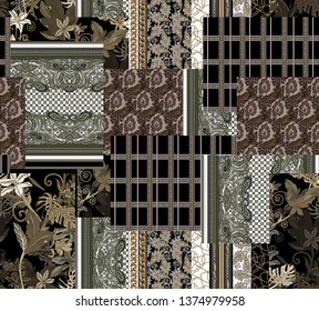 Paisley Patchwork Pattern Chain Ethnic Stock Illustration 1374979958 ...