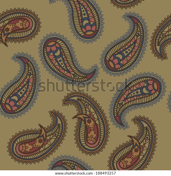 Paisley Patternseamless Background Raster Version: Stockillustration ...