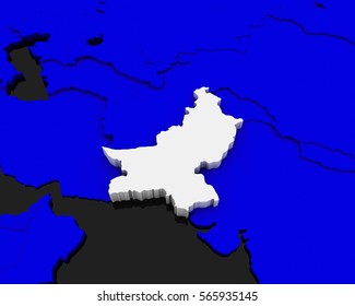 Pakistan Map 3d Rendering Stock Illustration 565935145 | Shutterstock