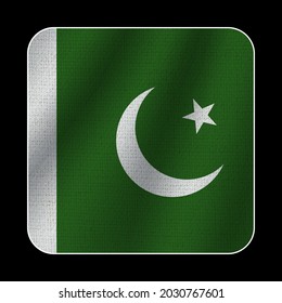 Pakistan Square Flag Fabric Pattern Texture Stock Illustration ...