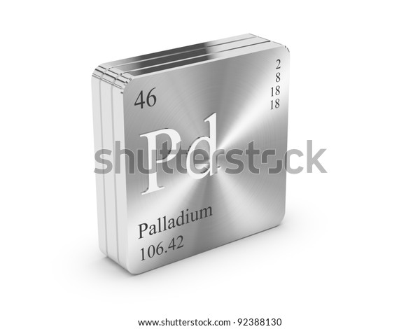 Palladium Element Periodic Table On Metal Stock Illustration 92388130 ...