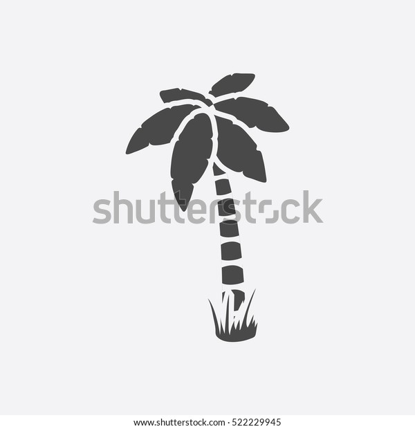 Palm Bitmap Icon Black Simple Style Stock Illustration 522229945 ...