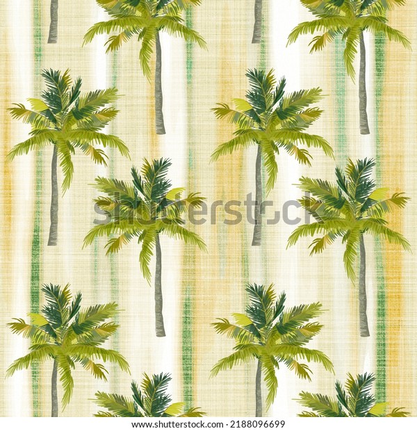 Palm Hand Drawn Line Pattern Watercolor Stock Illustration 2188096699 ...