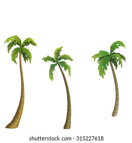 Palm Trees Clip Art Set Vector Stock Vector (Royalty Free) 414002827
