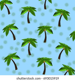 Palm Tree Blue Background Stock Illustration 693015919 | Shutterstock