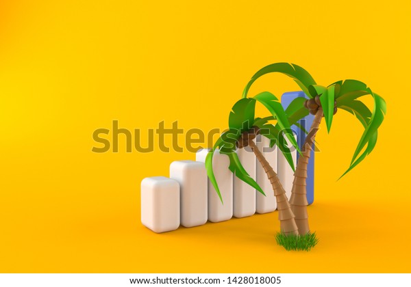 Palm Tree Chart Isolated On Orange Stock Illustration 1428018005 ...