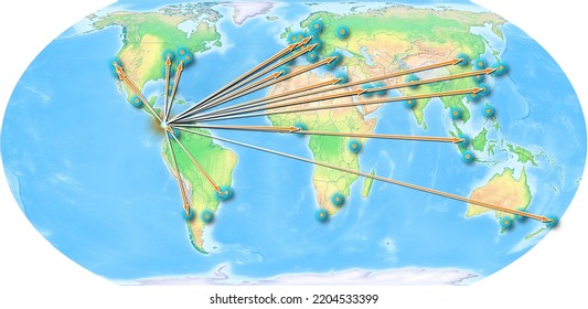 Panama Concept Map Centered On Europe Stock Illustration 2204533399 ...