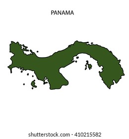 Vektor Stok Vector Panama Map Green Polygon Triangle (Tanpa Royalti ...