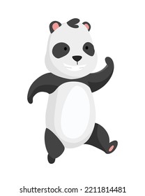 Panda Bear Stand Dancing Pose Photo Stock Illustration 2211814481 ...