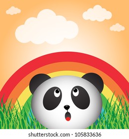 Panda Rainbow Forest Stock Vector (Royalty Free) 105055082