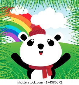 Panda Rainbow Forest Stock Illustration 174396872 | Shutterstock