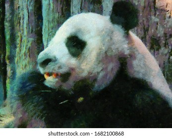 Panda Various Postures Illustrations Creates Impressionist Stock ...