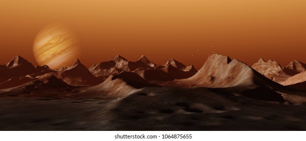 Panorama Alien Landscape 3d Rendering Stock Illustration 1064875655 ...