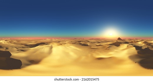 Panorama Sandy Desert Environment Map Hdri Stock Illustration ...