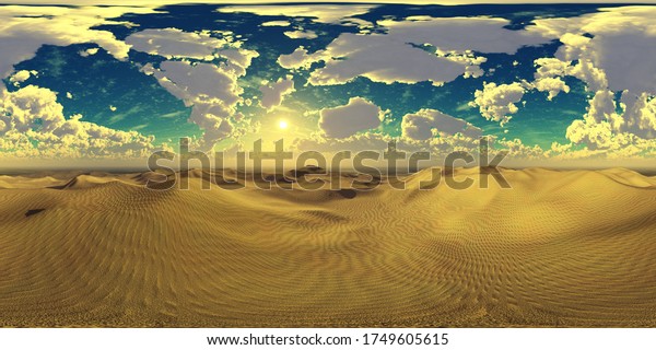 Panorama Sandy Desert Environment Map Hdri Stock Illustration ...