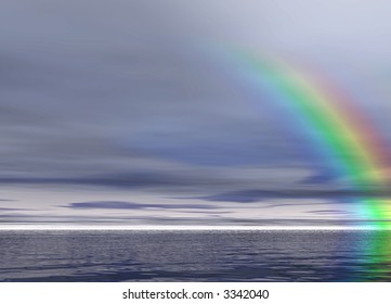 Panoramic 3d Landscape Rainbow Stock Illustration 3342040 | Shutterstock