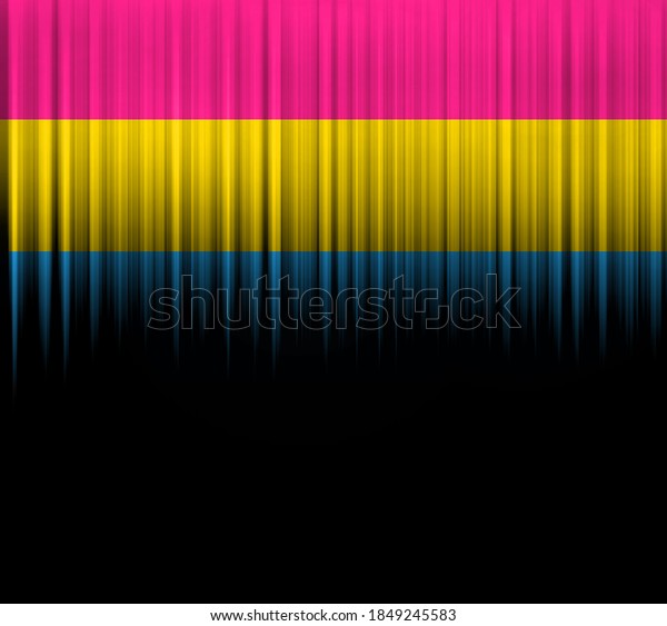 Pansexuality Pride Flag On Black Background Stock Illustration