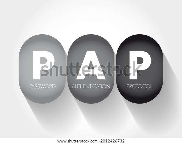 Pap Password Authentication Protocol Acronym Technology Stock ...