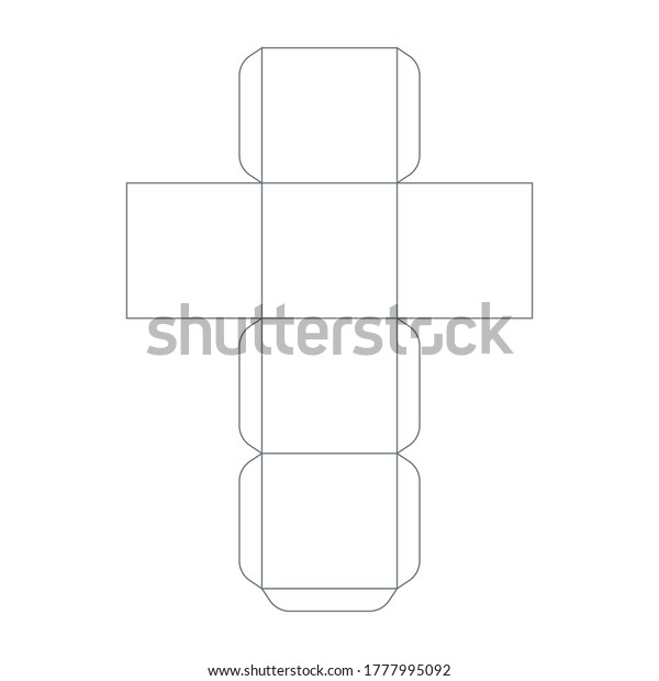 Paper Cube Template Trim Scheme Isolated Stock Illustration 1777995092 ...
