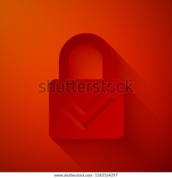 Paper Cut Open Padlock Check Mark Stock Illustration 1583164297 ...