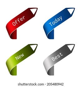 Paper Offer Arrows Tape Pointer Button Stock Illustration 205480942 ...