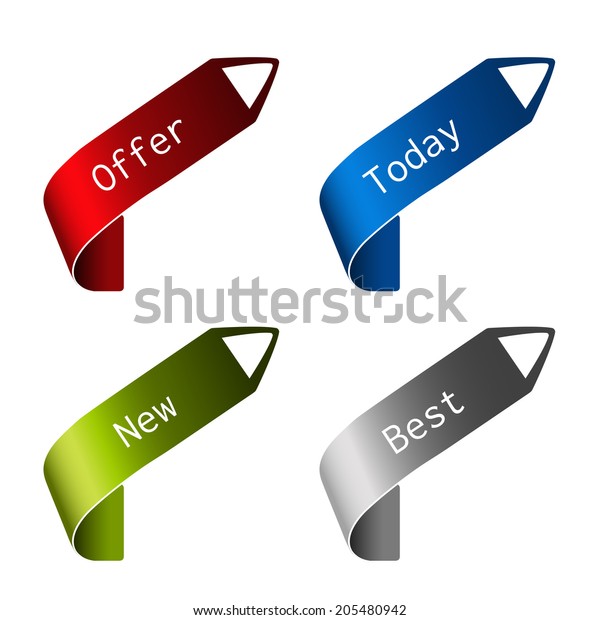 Paper Offer Arrows Tape Pointer Button Stock Illustration 205480942 ...