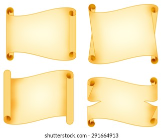 Golden Rusty Flat Gradient Scroll Wide Stock Illustration 743045995