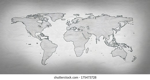 Paper World Map Stock Illustration 175473728 | Shutterstock