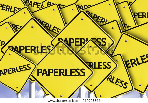 Paperless Written On Multiple Road Sign Stock Illustration 210705694 ...