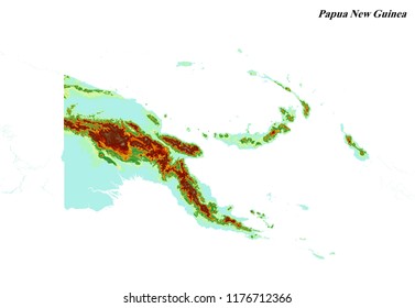 Papua New Guinea Elevation Map 3d Stock Illustration 1176712366 ...