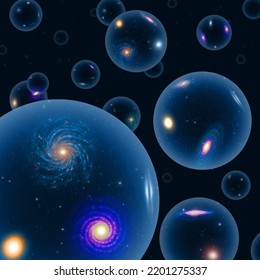 Parallel Universes Multiverse Like Soap Bubble Stock Illustration ...