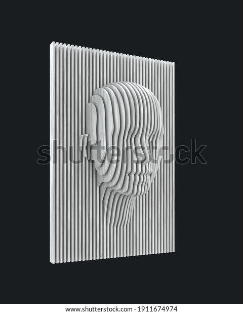Parametric Wood Panel Human Head Horizontal Stock Illustration ...