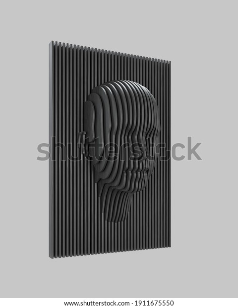 Parametric Wood Panel Human Head Horizontal Stock Illustration ...