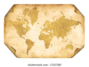 Parchment Map World Stock Illustration 17257387 | Shutterstock