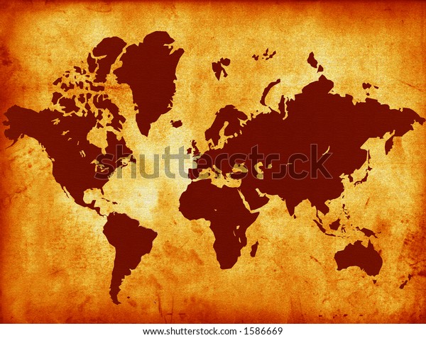 Parchment Textured World Map