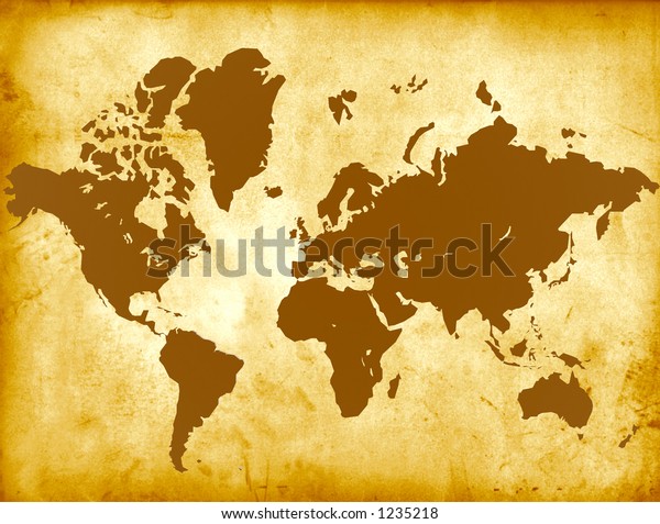 Parchment World Map Stock Illustration 1235218