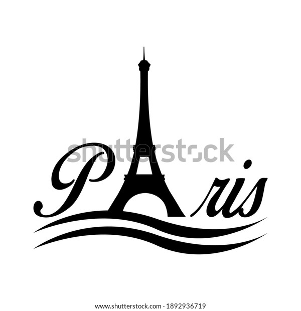 Paris Word Written Eiffel Tower Which Stock Illustration 1892936719 ...