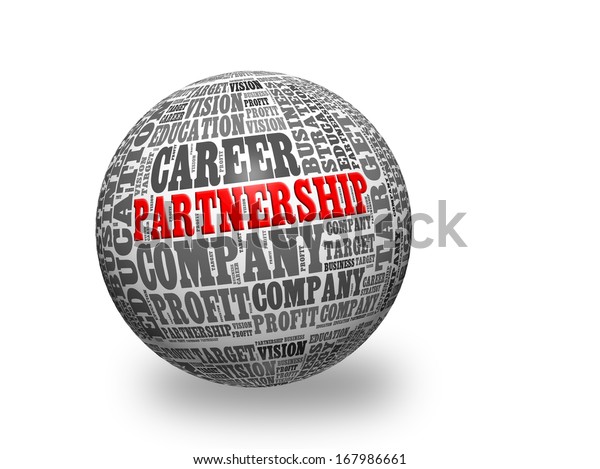 Partnership Word Cloud Designed 3d Sphere Stock Illustration 167986661 ...
