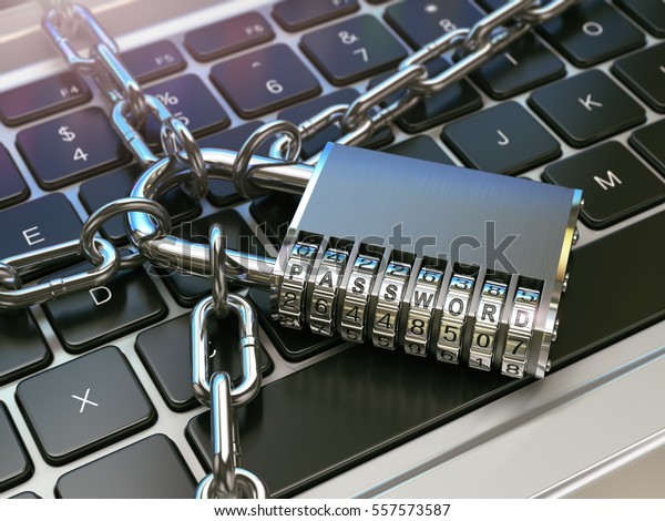 Password Computer Security Safety Concept Laptop Arkivillustrasjon ...