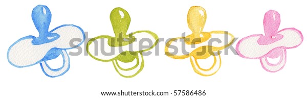 Pastel Pacifiers Stock Illustration 57586486 | Shutterstock