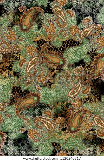 Patchwork Design Consisting Middle East Pattern Stock Illustration ...
