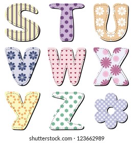 Patchwork Scrapbook Alphabet Part 3: vetor stock (livre de direitos ...