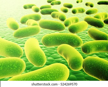 Pathogen Bacteria On Surface 3d Render Stock Illustration 524269570 ...