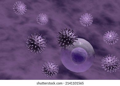Pathogenic Viruses Bacteria Attack Human Cell Stock Illustration ...
