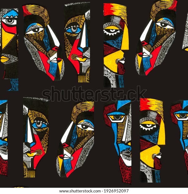 Pattern Add Surreal Picasso Faces On Stock Illustration 1926952097 ...