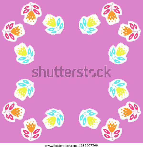 Pattern Bells Leaves Dashed Lines Labels Stock Illustration 1387207799 ...