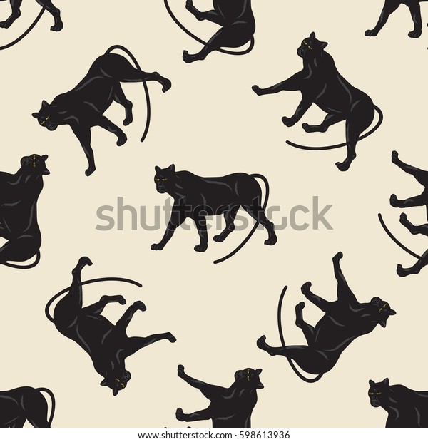 Pattern Black Panther Art Creative Modern Stock Illustration 598613936