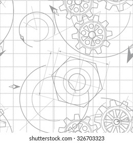 Technical Drawing Gears Rotating Mechanism Round: เวกเตอร์สต็อก (ปลอด ...