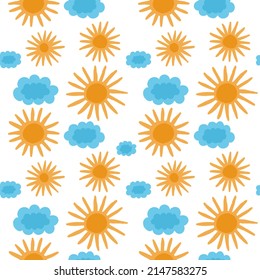 Pattern Colorful Cloud Sun Clouds Seamless Stock Illustration ...