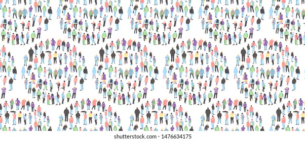 Pattern Crowd People Background Stock Illustration 1476634175 ...